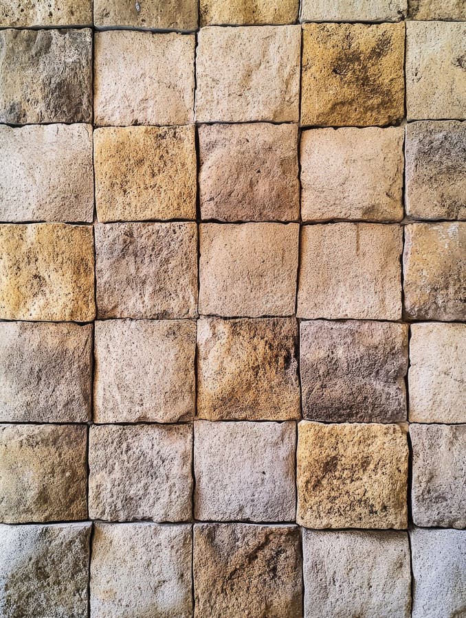 A Wall Made of Stone Blocks with a Checkered Pattern Stock Image ...
