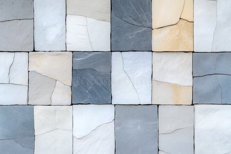 Wall Made of Stone Tiles with a Few Missing Pieces Stock Illustration ...