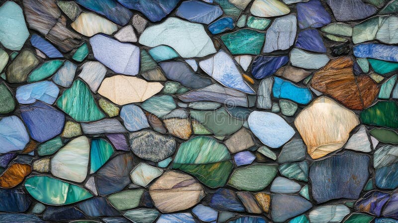 A Wall Made of Stones in Different Colors and Textures, Highlighted on ...