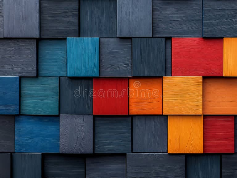 A Wall Made Up of Different Colored Wooden Blocks Stock Photo - Image ...