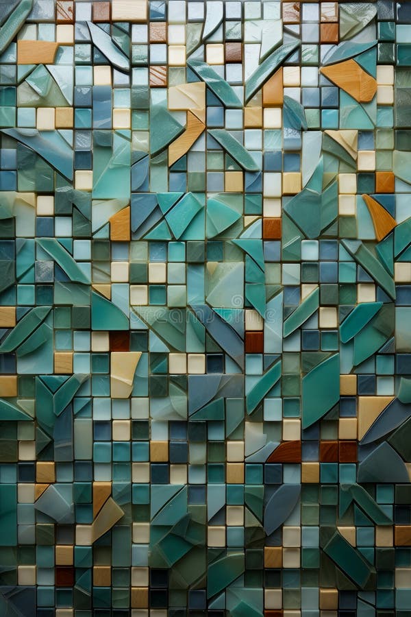 Wall Made Up of Many Different Colored Tiles with Pattern. Generative ...