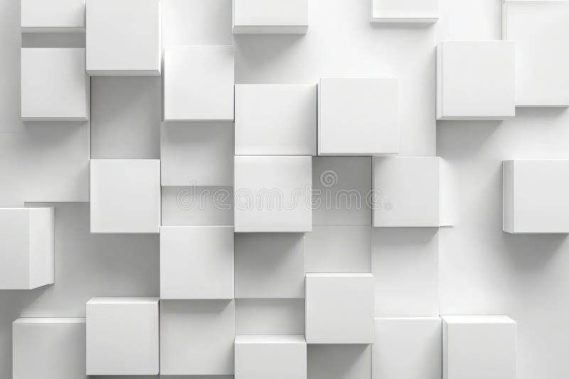 A Wall Made of White Cubes on a White Wall Stock Illustration ...