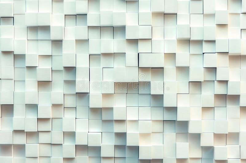 A Wall Made of White Cubes on a White Background Stock Photo - Image of ...