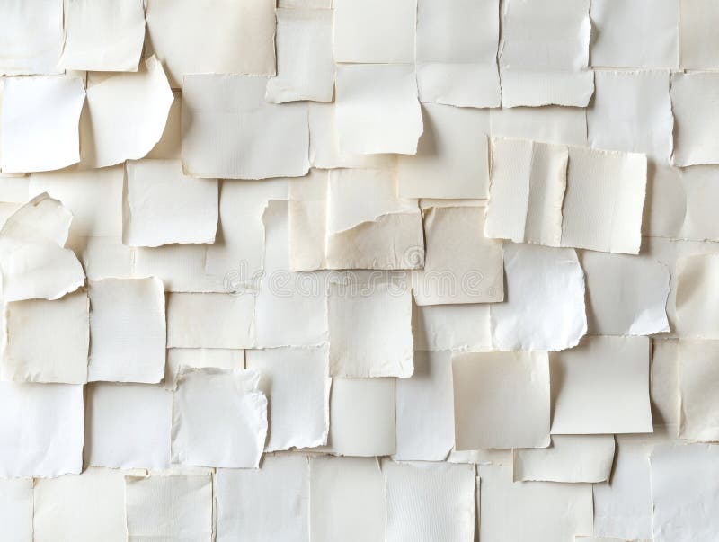 Wall Made of White Paper with Many Pieces of Paper on it Stock ...