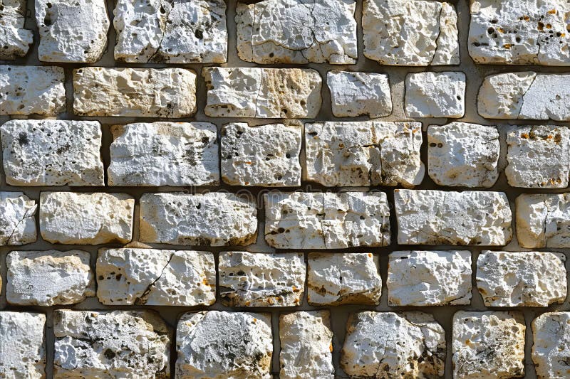 A Wall Made of White Stone Blocks Stock Photo - Image of building, rock ...
