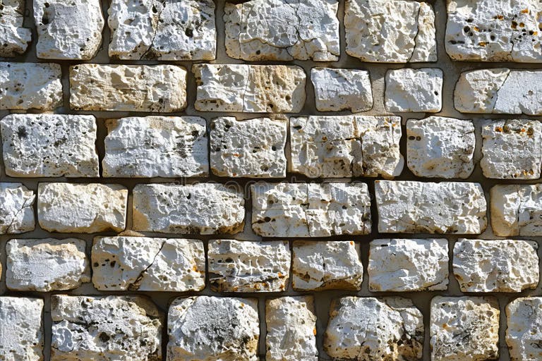 A Wall Made of White Stone Blocks Stock Photo - Image of building, rock ...