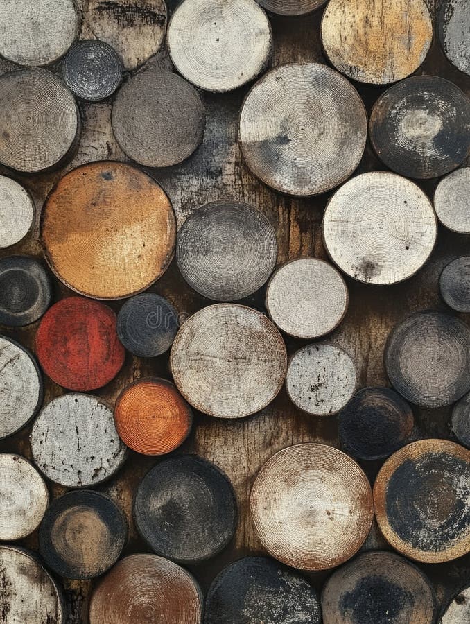 Wall Made of Wood Logs, with a Variety of Different Sizes and Shapes ...