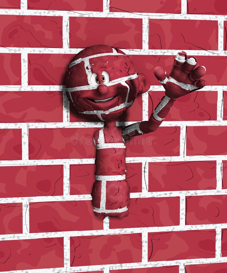 Wall Man stock illustration. Illustration of bricks, conceptual - 31948703