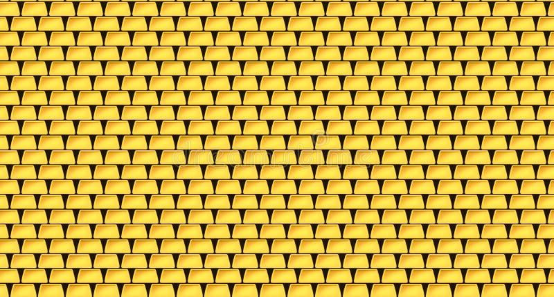 Wall of Many Gold Bars Background. Stacks of Gold Bars. Seam Pattern ...