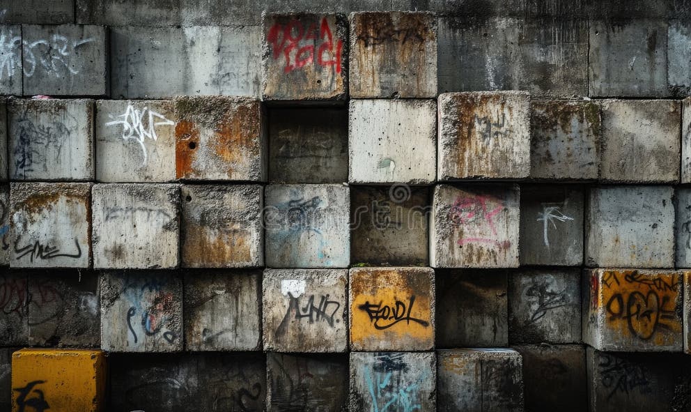 A Wall with Many Graffiti on it Stock Photo - Image of colors, abstract ...