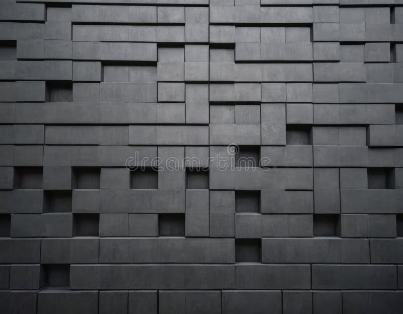 A Wall of Many Small Concrete Rectangles. Background Stock Illustration ...