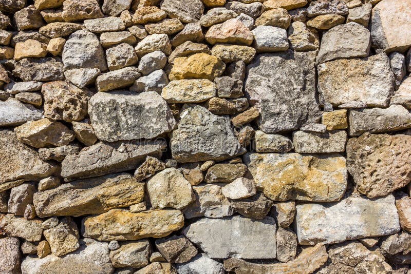 Wall Masonry Old a Variety Stone of Shapes Stock Image - Image of aged ...