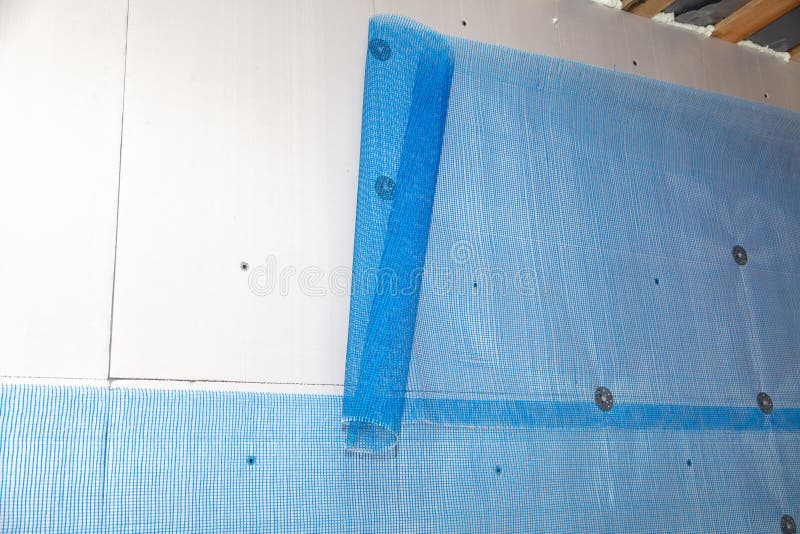 Wall Mesh for Plastering. Renovation Stock Photo - Image of material ...