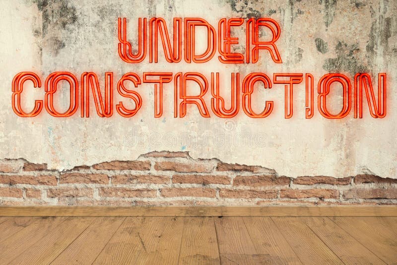 Wall with Message UNDER CONSTRUCTION Stock Image - Image of internet ...