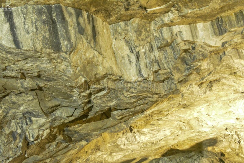 Marble Wall in the Place of Stone Extraction Stock Image - Image of ...