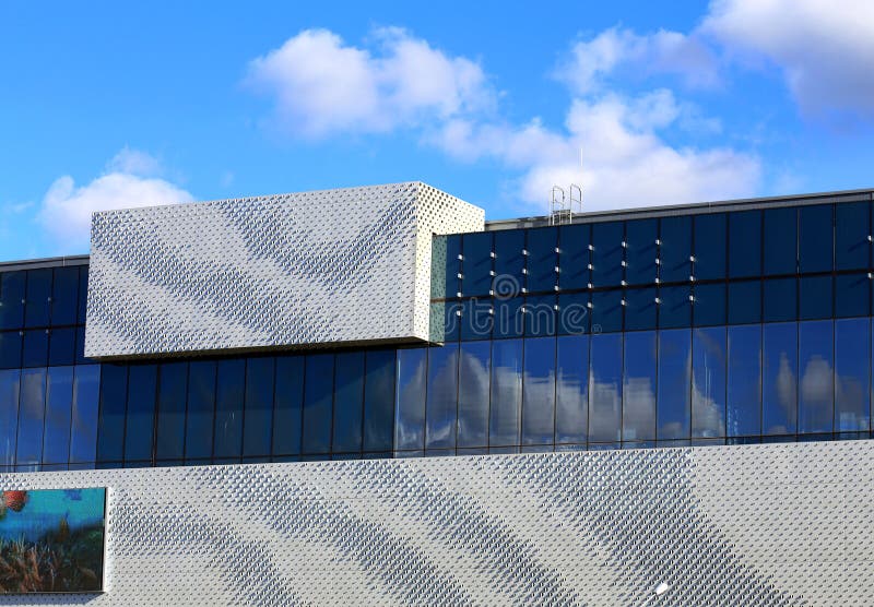 Wall of Modern High-tech Style Building Stock Photo - Image of large ...