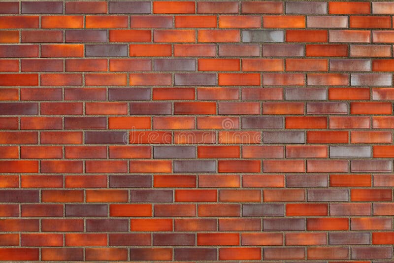 Modern Wall is Made of Red, Decorative Ceramic Clinker Brick. Ba Stock ...