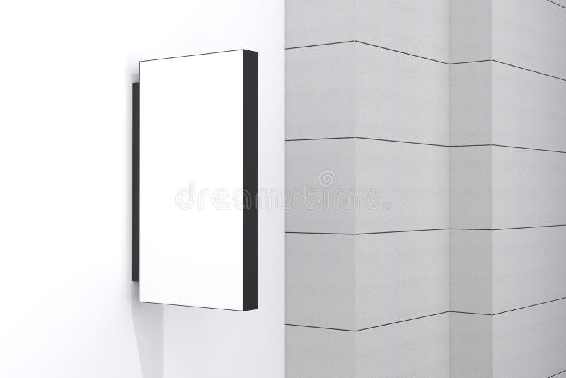 Wall Mount Sign Facade Board Mockup Stock Photo - Image of rendering ...