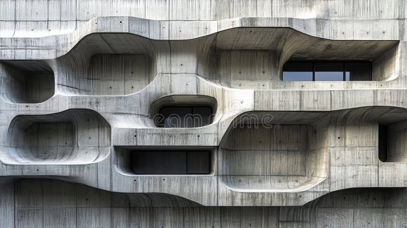 Wall-mounted Abstract Art is Created Using Concrete Tiles in a Relief ...