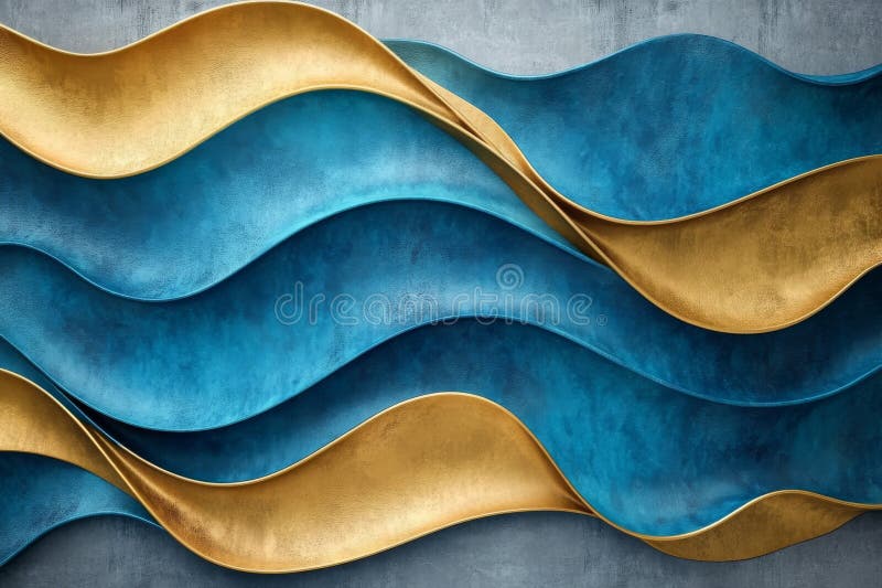 Wall-mounted Abstract Volumetric Wave Patterns Generated by Stock ...