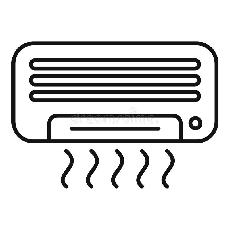 Wall Mounted Air Conditioner Blowing Cold Air Icon Stock Illustration ...