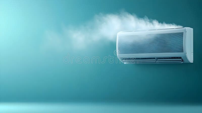 A Wall-mounted Air Conditioner Expels a Visible Stream of Cool Air ...