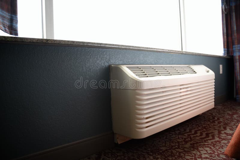 Wall Mounted Air Conditioner Unit in a Room. Stock Image - Image of ...