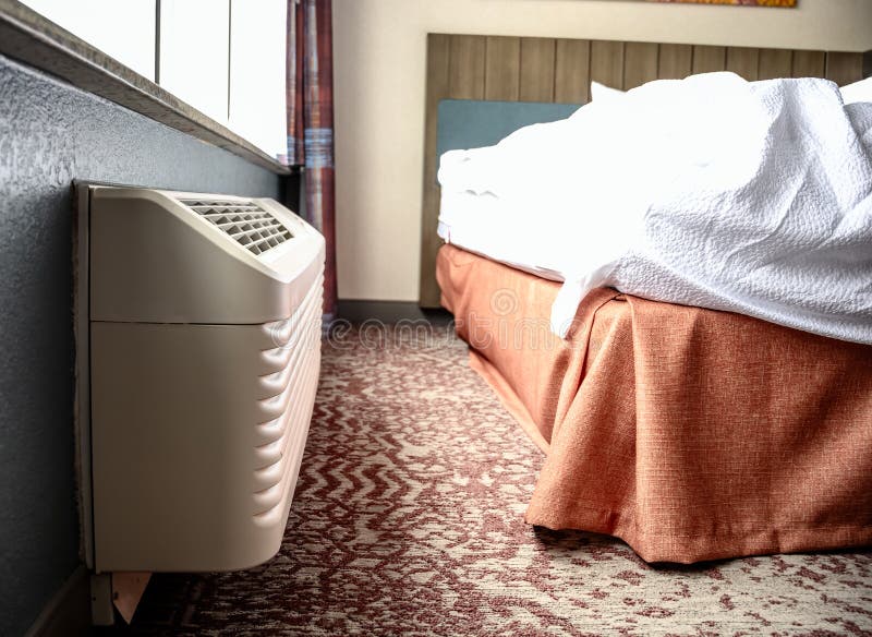 Wall Mounted Air Conditioner Unit in a Room. Stock Photo - Image of ...