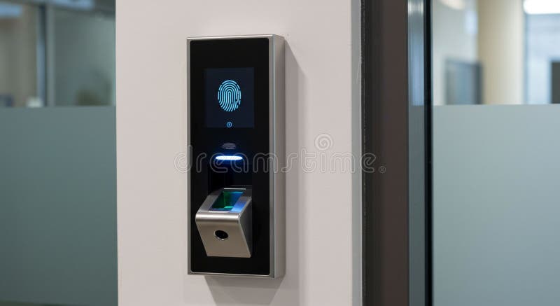 Wall-mounted Biometric Fingerprint Scanner with a Touchscreen Display ...