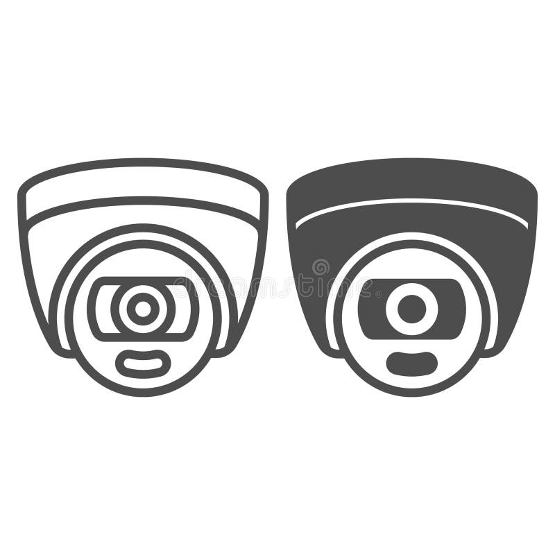 Wall Mounted Camera Line and Solid Icon, Surveillance and Spying ...