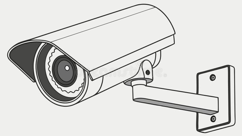 Wall-mounted CCTV Security Camera, Surveillance System Icon, Vector ...