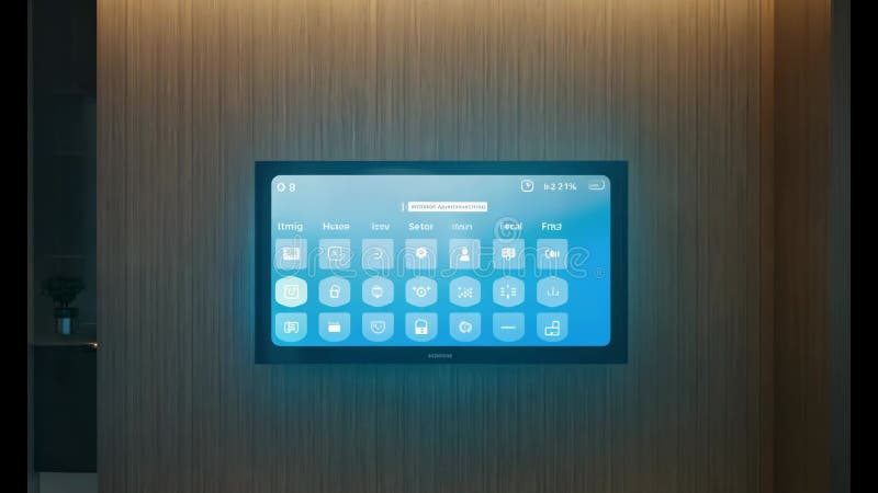Smart Home Control Panel Showing Different Menus and Options Stock ...