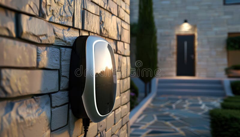 Wall Mounted Device with a Camera on it Stock Photo - Image of dark ...