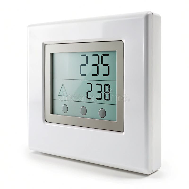 Wall-mounted Digital Thermostat with Sleek Display Stock Illustration ...
