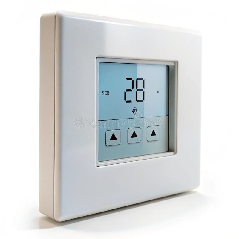 Wall-mounted Digital Thermostat with Sleek Display Stock Illustration ...