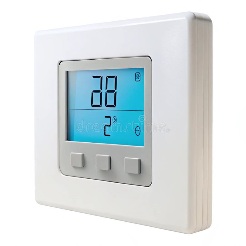 Wall-mounted Digital Thermostat with Sleek Display Stock Illustration ...