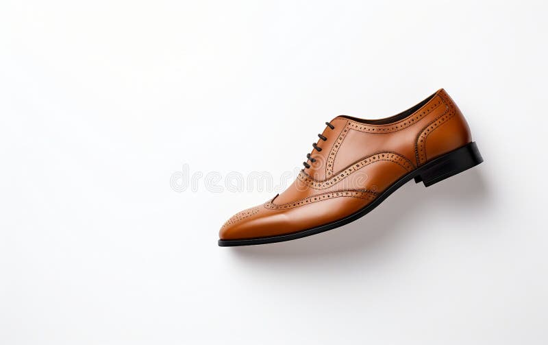 Wall-Mounted Dress Shoes in Flight on a White Canvas Stock Illustration ...