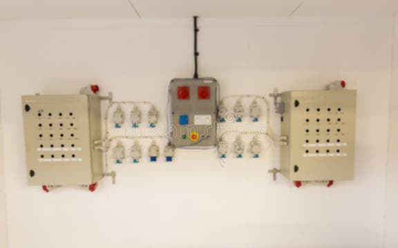 Wall-mounted Electrical Distribution is Showing Flat Style with Boxes ...