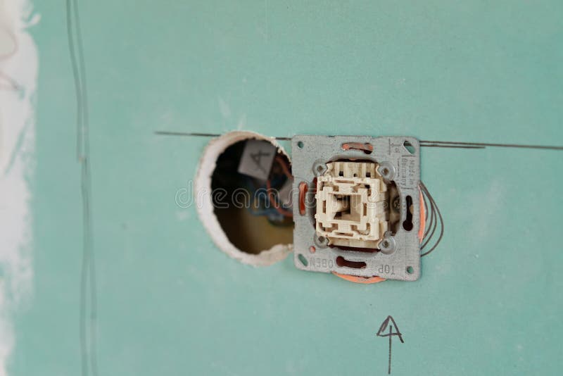 Wall Mounted Electrical Light Switch Stock Image - Image of switching ...