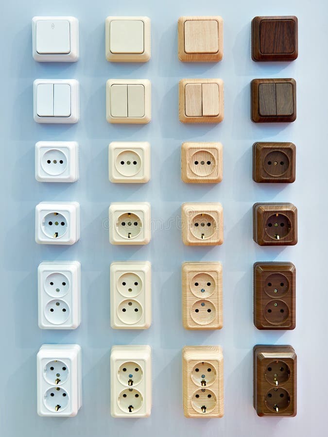 Wall Mounted Electrical Outlets for Indoors Stock Image - Image of ...