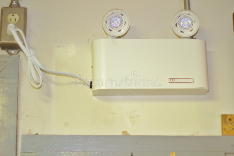 Wall Mounted Emergency Lighting Stock Image - Image of light, exit ...