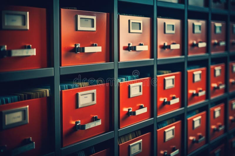 Wall Mounted Filing Cabinets, a Drawer with Files Inside is Open ...