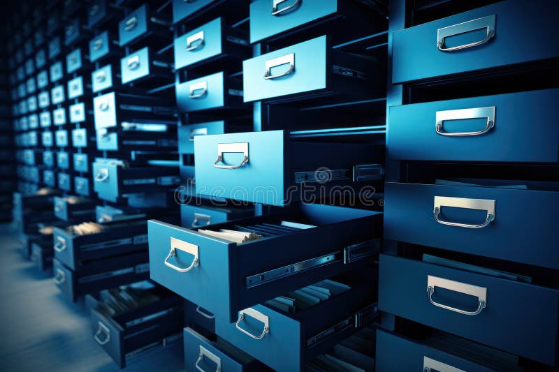 Empty Filing Cabinet Drawer Stock Illustrations – 66 Empty Filing ...