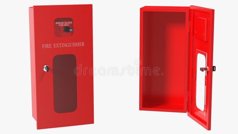 Wall Mounted Fire Extinguisher Cabinet with Key Access Stock Photo ...