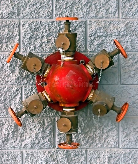 Wall mounted fire hydrant stock image. Image of brick - 7384041