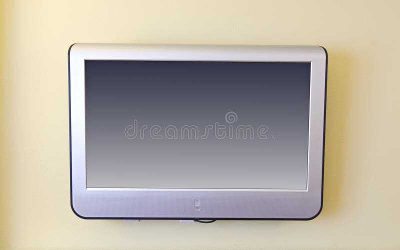Wall Mounted Flat Screen Tv Stock Image - Image of mounted, screen: 6431623
