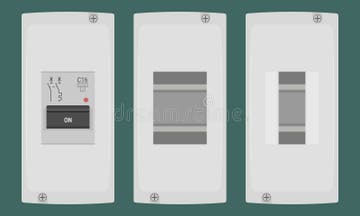 Set of Wall Mounted Fuse Boxes Stock Vector - Illustration of breaker ...