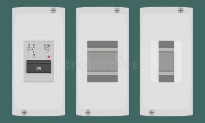 Set of Wall Mounted Fuse Boxes Stock Vector - Illustration of breaker ...