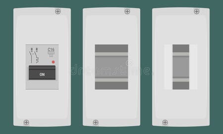 Set of Wall Mounted Fuse Boxes Stock Vector - Illustration of breaker ...