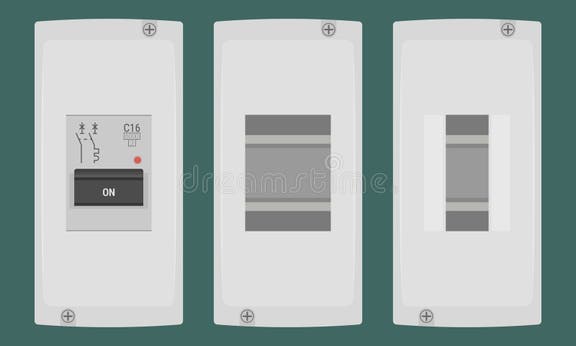 Set of Wall Mounted Fuse Boxes Stock Vector - Illustration of breaker ...